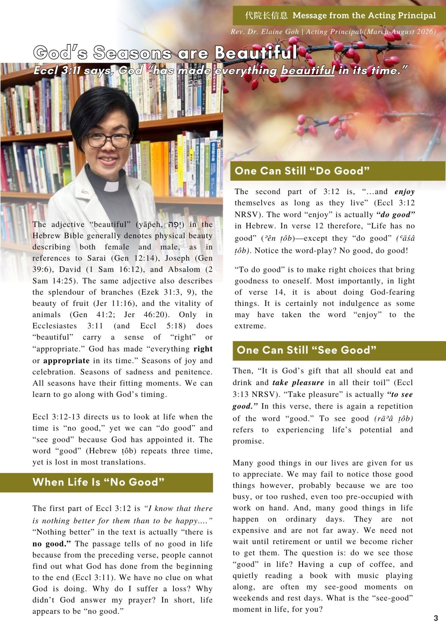 God’s Seasons are Beautiful – Berita STM Online